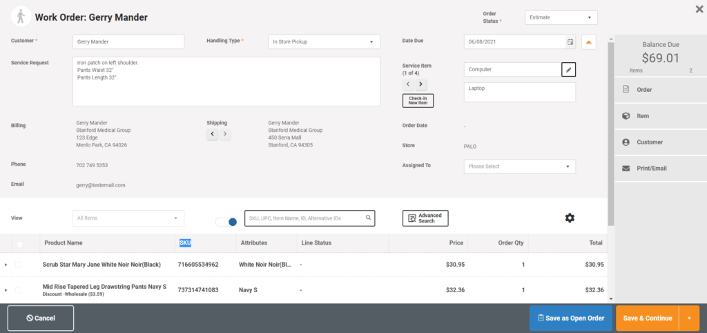 Uniform Store POS Features - UniformBiz POS